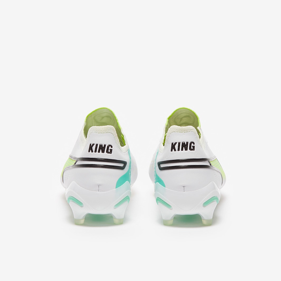 Puma King Ultimate FG/AG - Puma White/Puma Black/Fast Yellow/Electric Peppermint - Mens Cleats