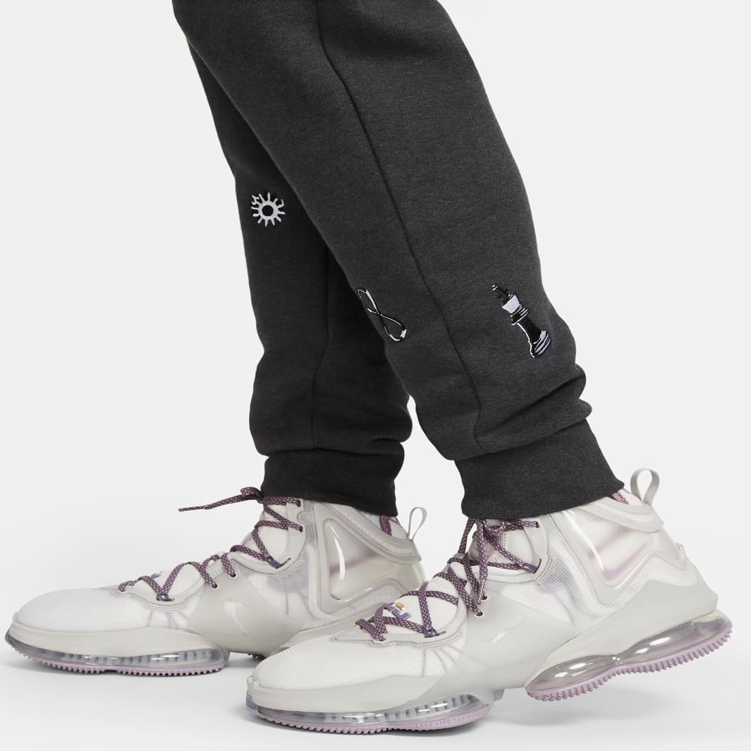 Nike LeBron Fleece Pants - Black Heather/Black - Mens Clothing