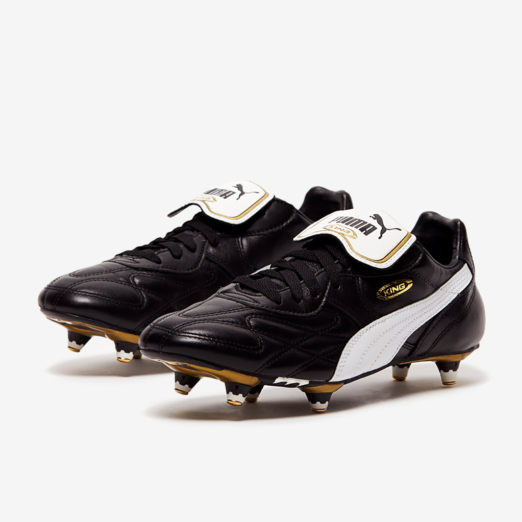Puma King Pro SG-Botas de futbol- Terrenos blandos-Negro-Blanco | Pro ...