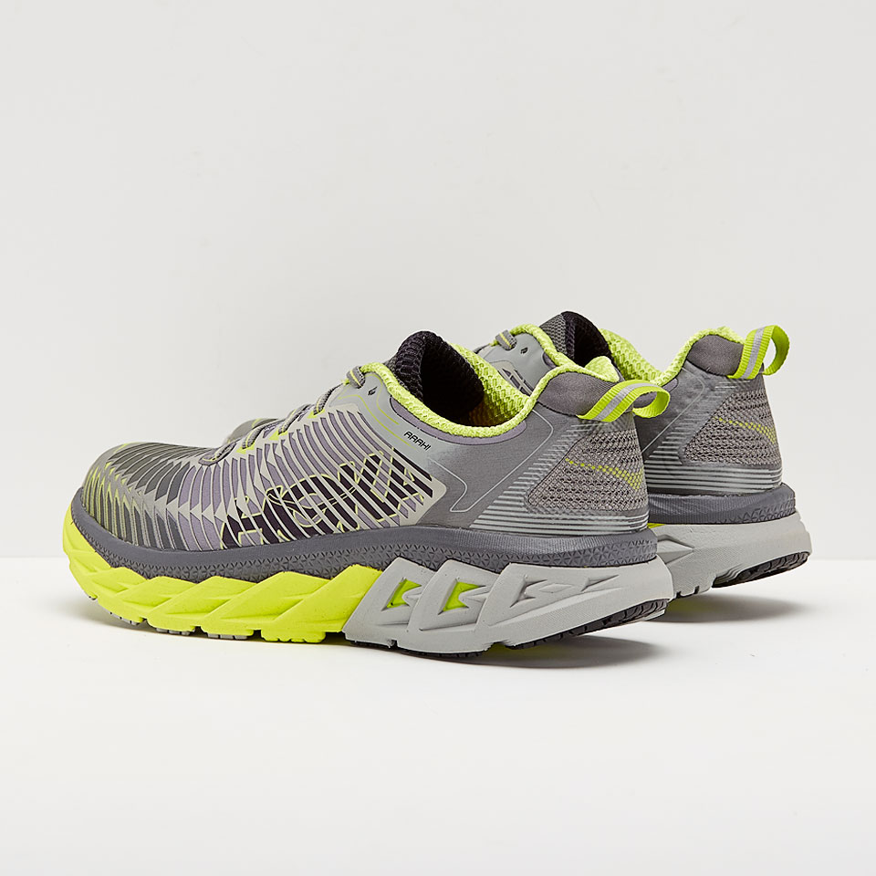 Hoka Arahi - Cool Gray/Acid/Black - Mens Shoes - 1016258CGAB