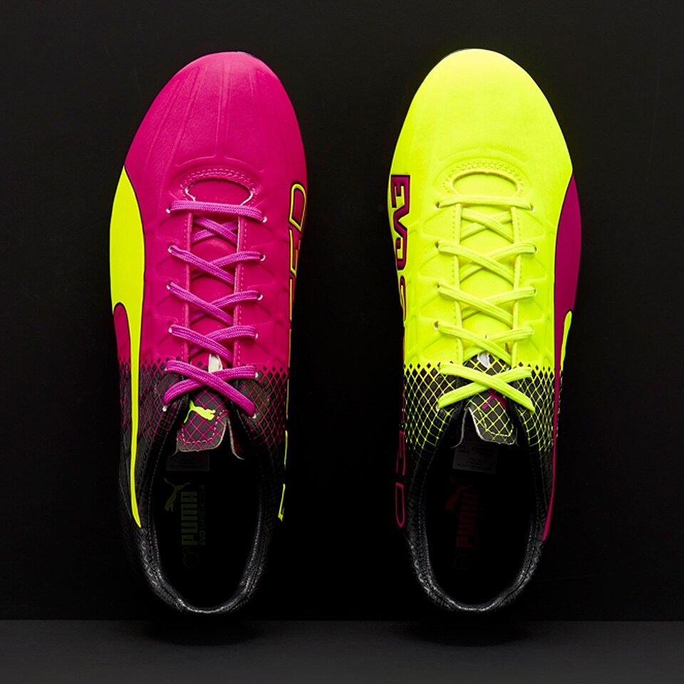 Puma evoSPEED 4.5 AG - Pink/Yellow/Black - Mens Boots - Artificial Grass