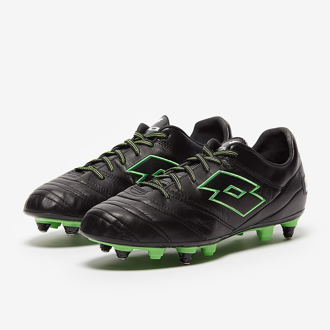 Lotto Stadio 45 SGX - Black/Spring Green - Soft Ground - Mens Boots ...