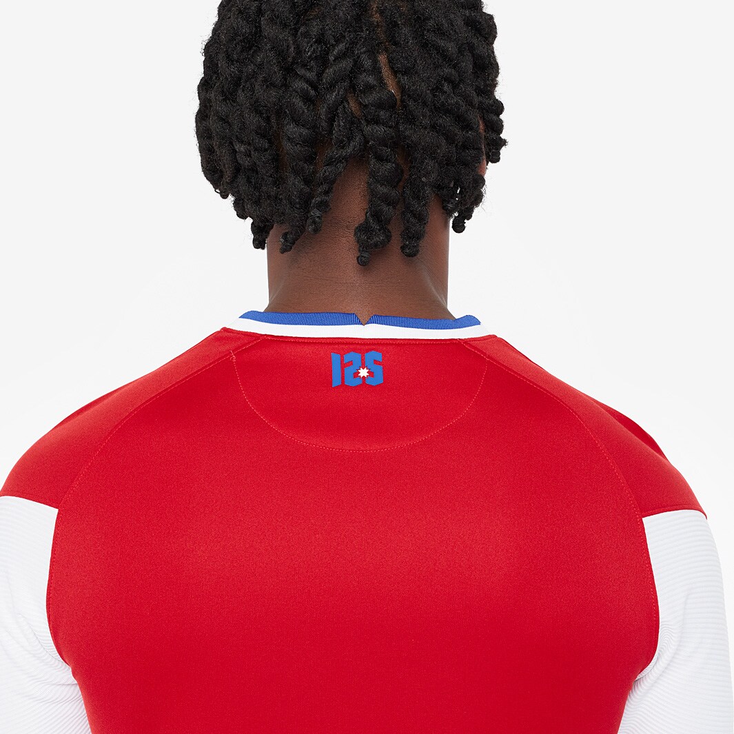 Nike Chile 2020 Home Stadium SS Shirt - University Red/White - Mens ...