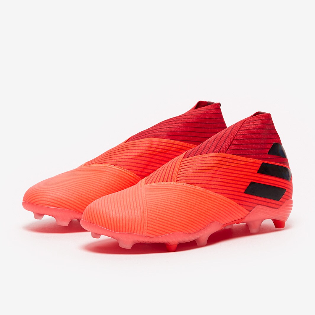 adidas Enfant Nemeziz+ FG - Corail/Noir/Rouge Gloire - Terrain naturel ...