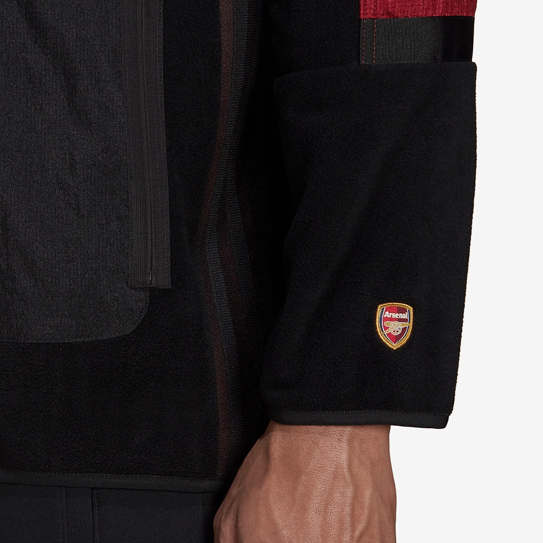 adidas Arsenal 21/22 Travel Midlayer - Black/Noble Maroon - Mens Replica