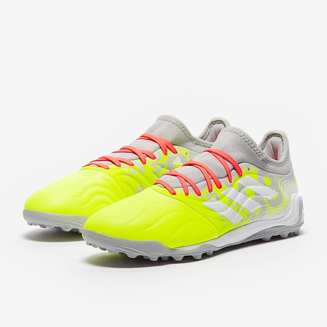 adidas Copa Sense .3 TF - Clear Onix/White/Solar Yellow - Mens Boots