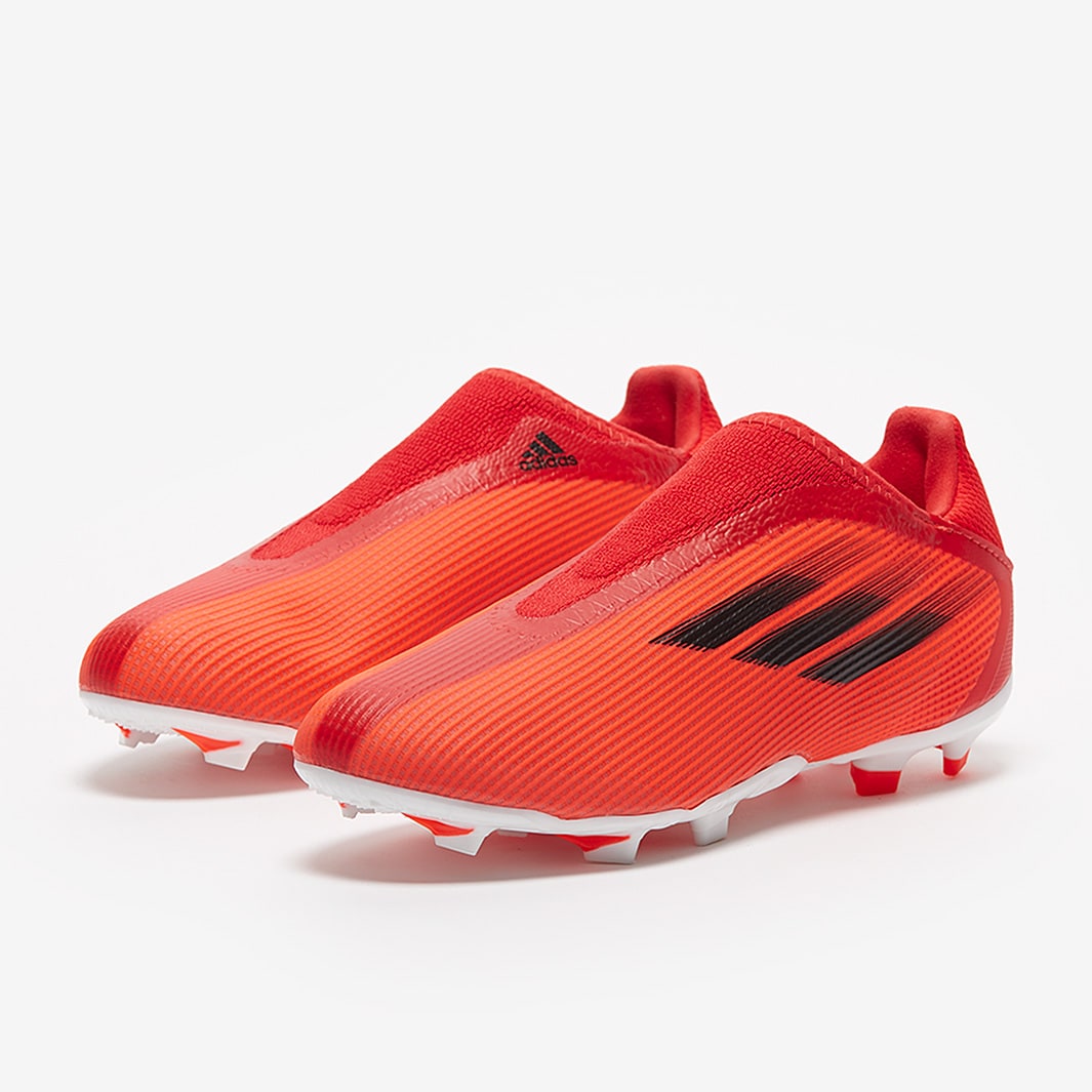 adidas Kids X Speedflow .3 Laceless FG - Red/Core Black/Solar Red ...
