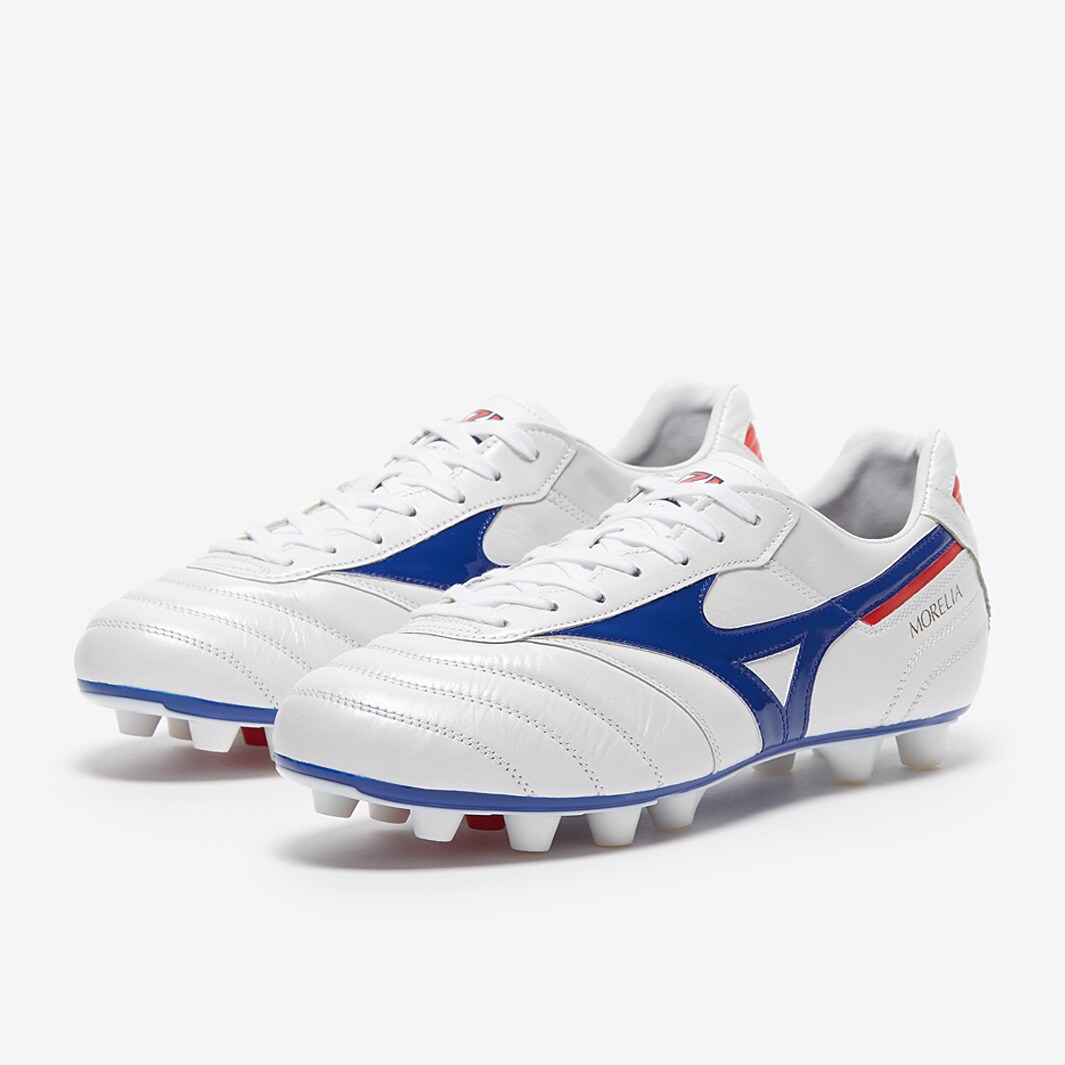 Mizuno Morelia II Japan - Weiß/Blau/High Risk Rot - Herren Fußballschuhe | Pro:Direct Soccer