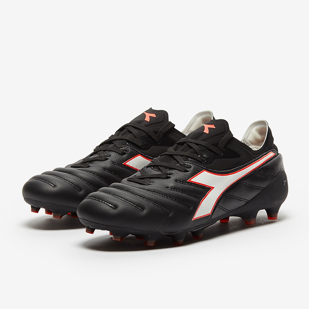 Diadora B-Elite Tech FG - Negro/Blanco/Rojo - Negro/Blanco/Rojo - Botas ...