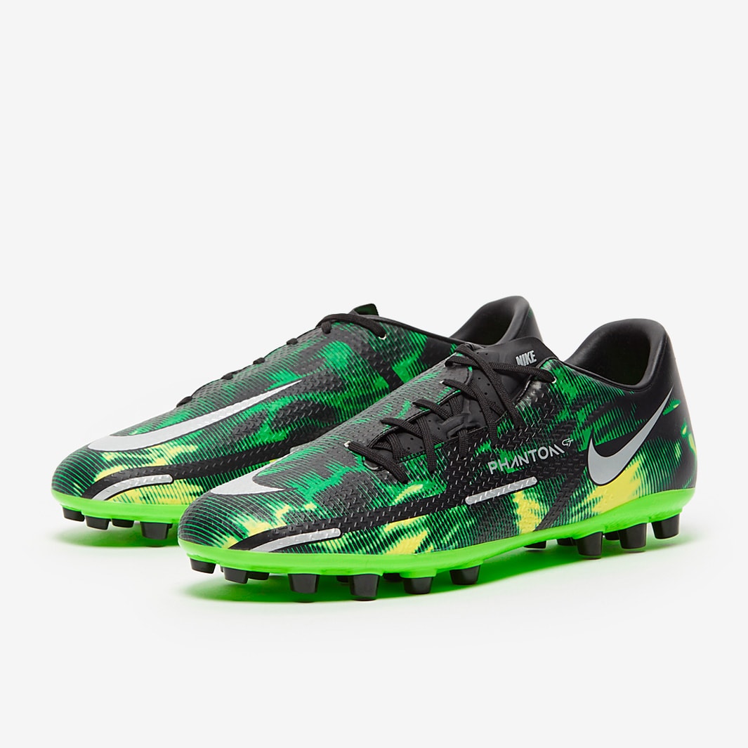 Nike Phantom GT II Academy AG - Negro/Metallic Platino/Verde - Botas ...