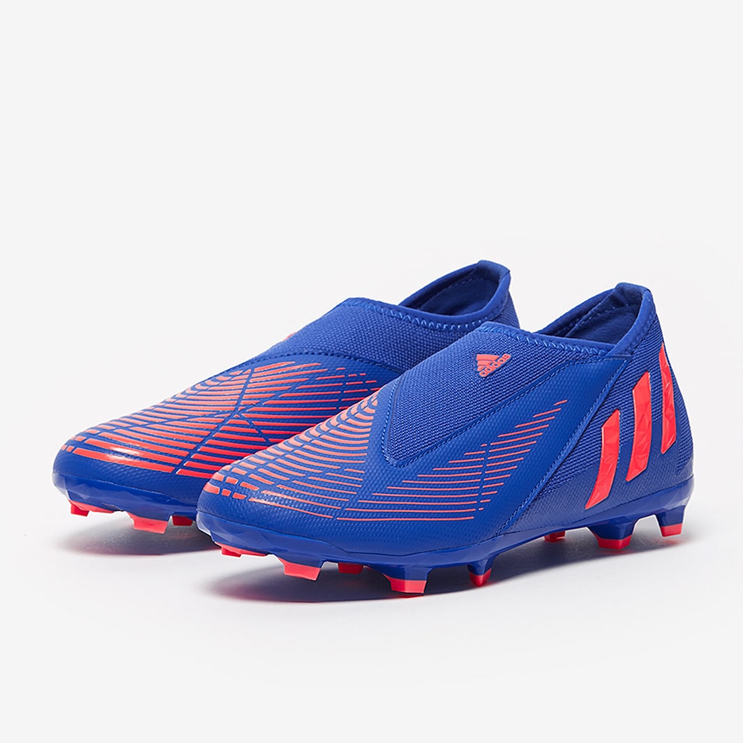 adidas Kids Predator Edge.3 Laceless FG - Hi-Res Blue/Turbo/Hi-Res Blue ...