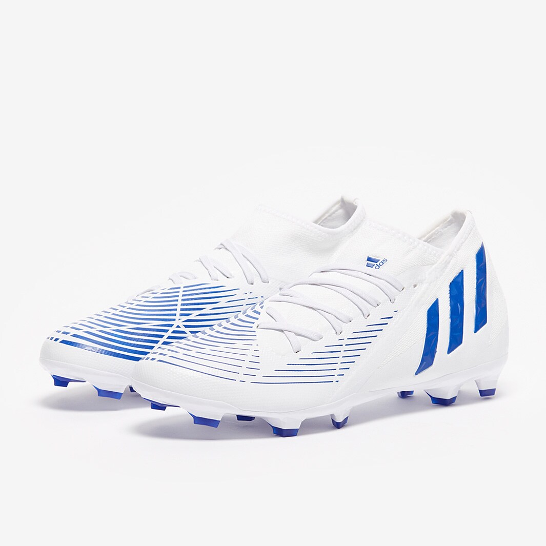 adidas Predator Edge.3 FG - White/Hi-Res Blue/White - Mens Boots | Pro ...