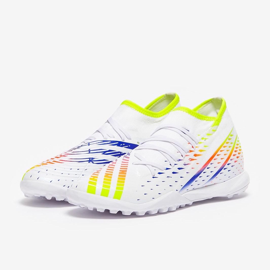 adidas Predator Edge.3 TF - White/Solar Yellow/Power Blue - Mens Boots ...