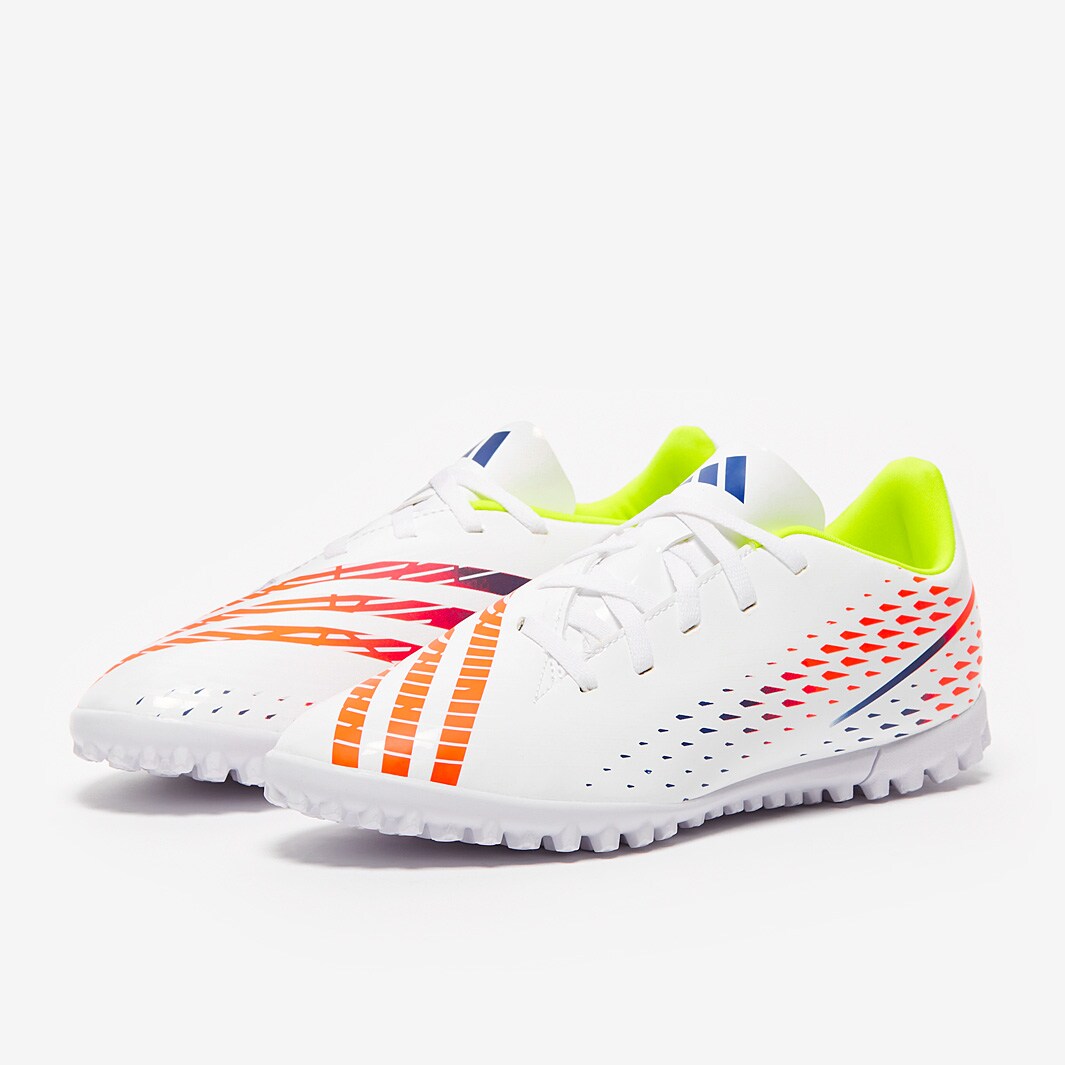 adidas Kids Predator Edge.4 TF - White/Solar Yellow/Power Blue - Junior ...