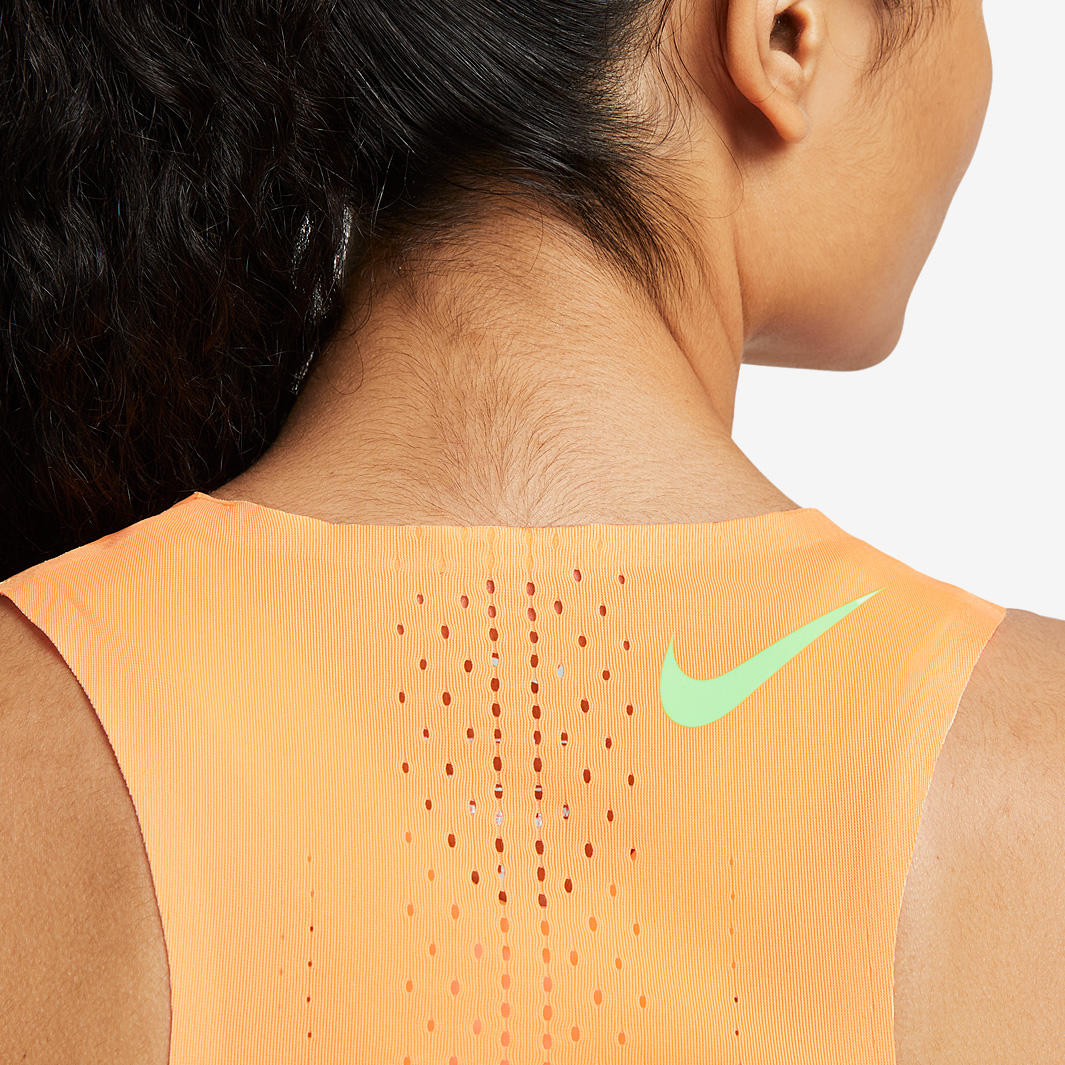 Nike Womens Dri-Fit ADV Aeroswift Running Singlet - Peach Cream/Ghost ...