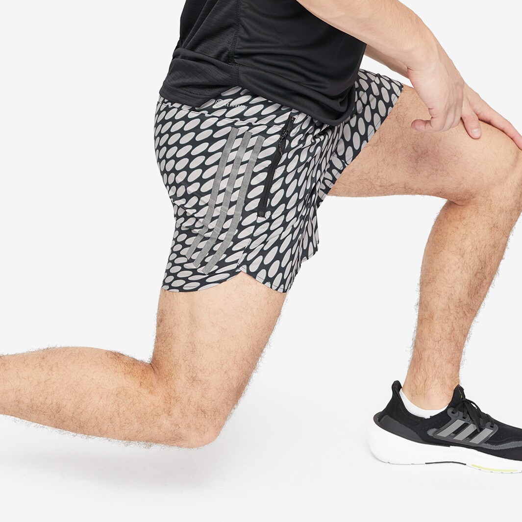 adidas Run Icons 5 Inch Shorts - Light Brown/Black/Grey Six - Mens ...