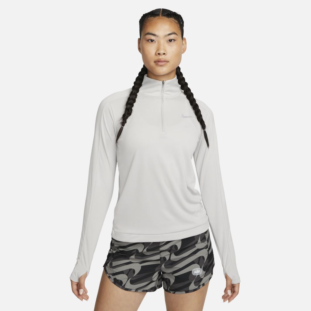 Nike Dri-FIT Pacer Womens 1/4-Zip Sweatshirt LT Iron Ore/Reflective ...