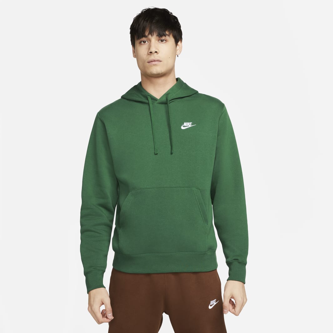 Nike Sportswear Club Fleece Pullover Hoodie Gorge Green White Tops