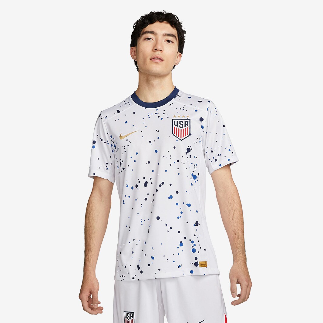 Nike USA 2023 Dri-Fit Stadium SS Home Shirt - White/Loyal Blue/Metallic ...