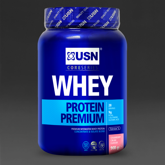 Nutrition - USN Whey Protein Premium - Strawberry - 908g | Pro:Direct Rugby