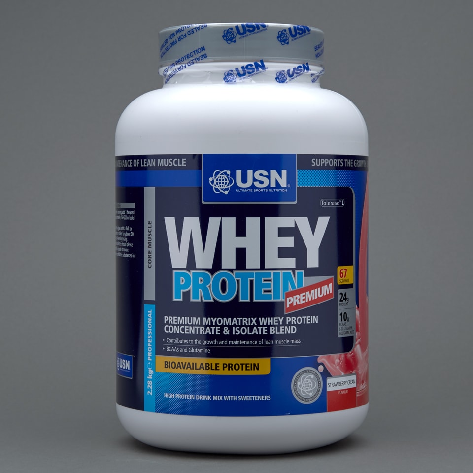 Nutrition - USN Whey Protein Premium - Strawberry - 2.28kg | Pro:Direct ...