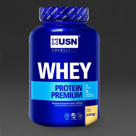 Nutrition - USN Whey Protein Premium - Banana - 2.28kg | Pro:Direct Rugby