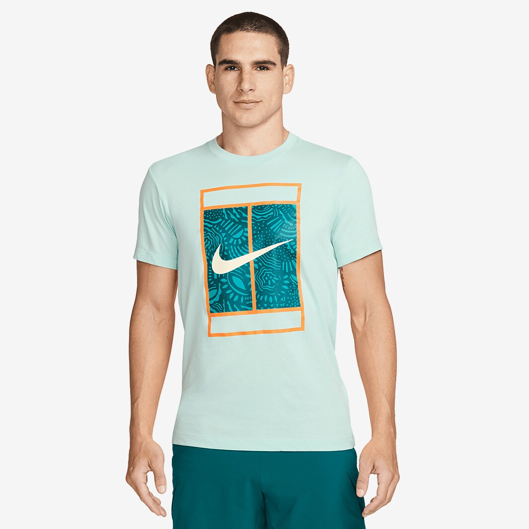 Nike Court Dri-FIT Short Sleeve T-Shirt - Jade Ice - Mens Clothing ...