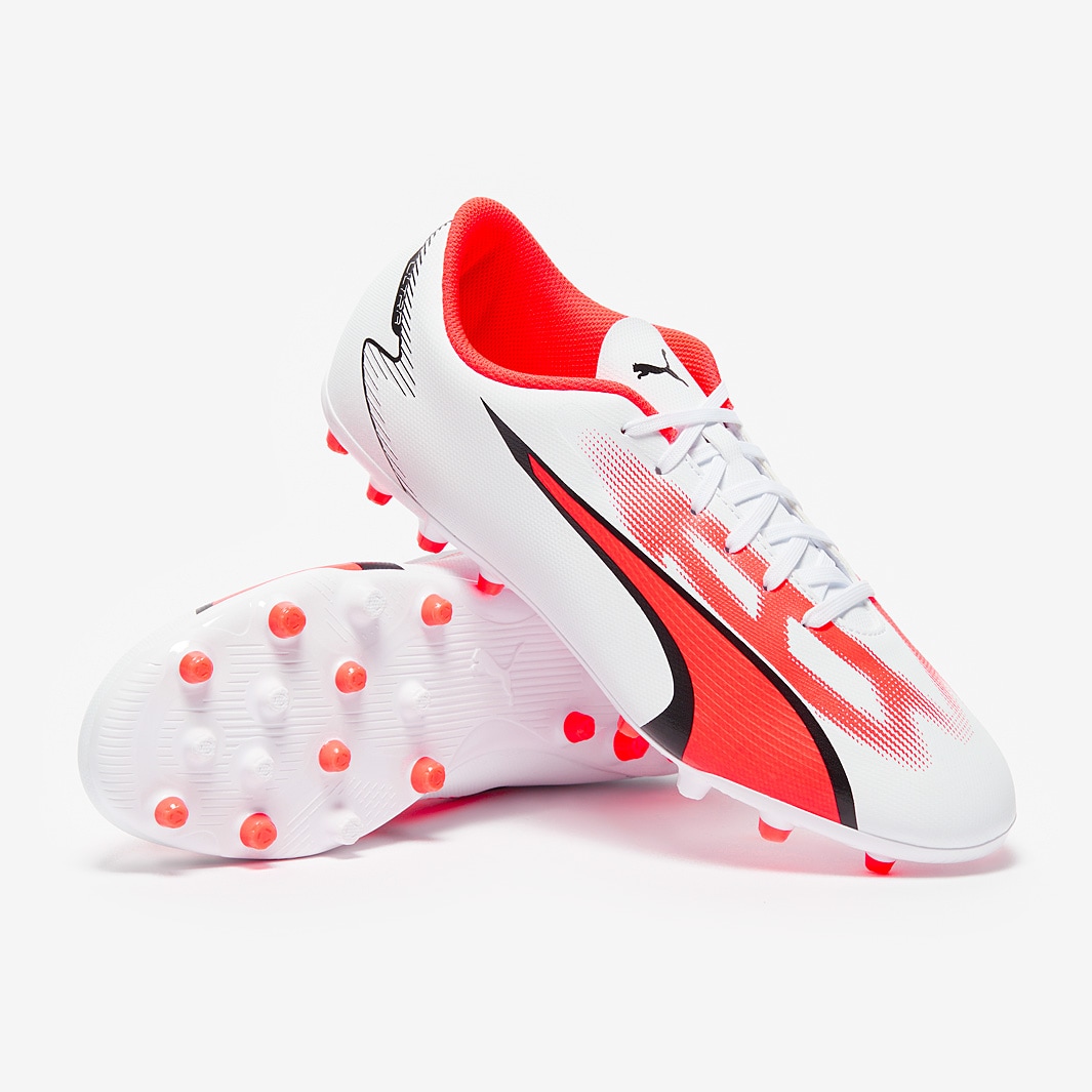 Puma Ultra Play MG - Puma White/Fire Orchid - Mens Boots | Pro:Direct ...