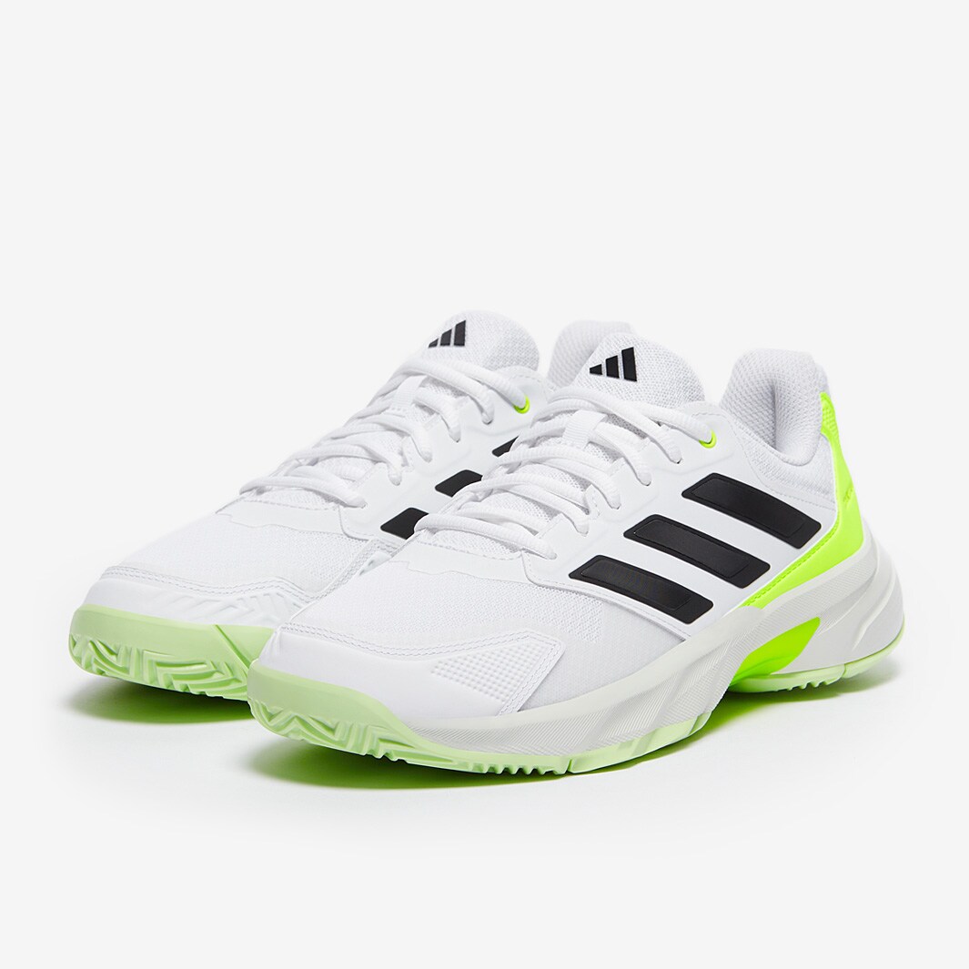 adidas CourtJam Control 3 - Ftwr White/Core Black/Lucid Lemon - Mens ...