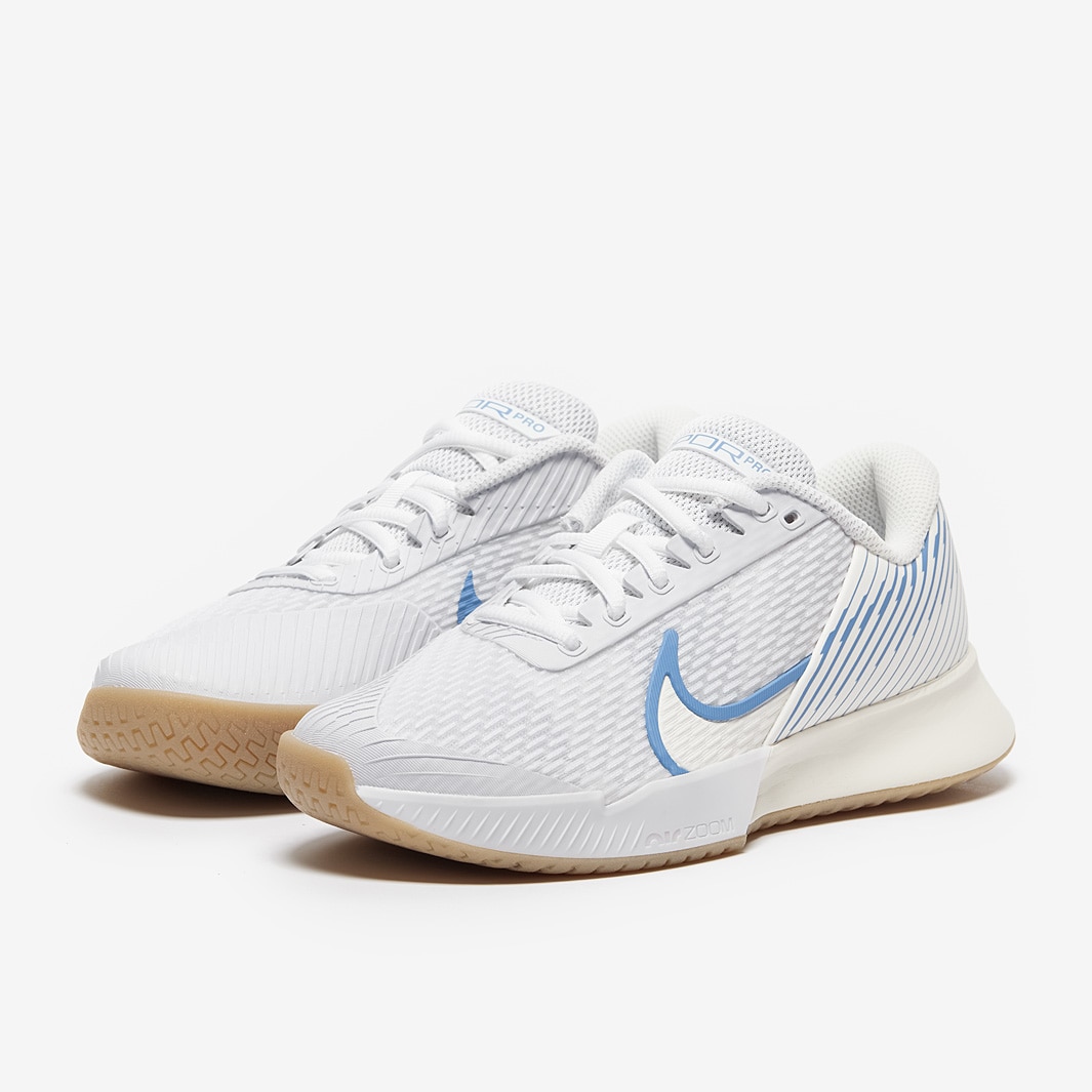 Nike Womens Court Air Zoom Vapor Pro 2 - White/Light Blue-Sail-Gum ...