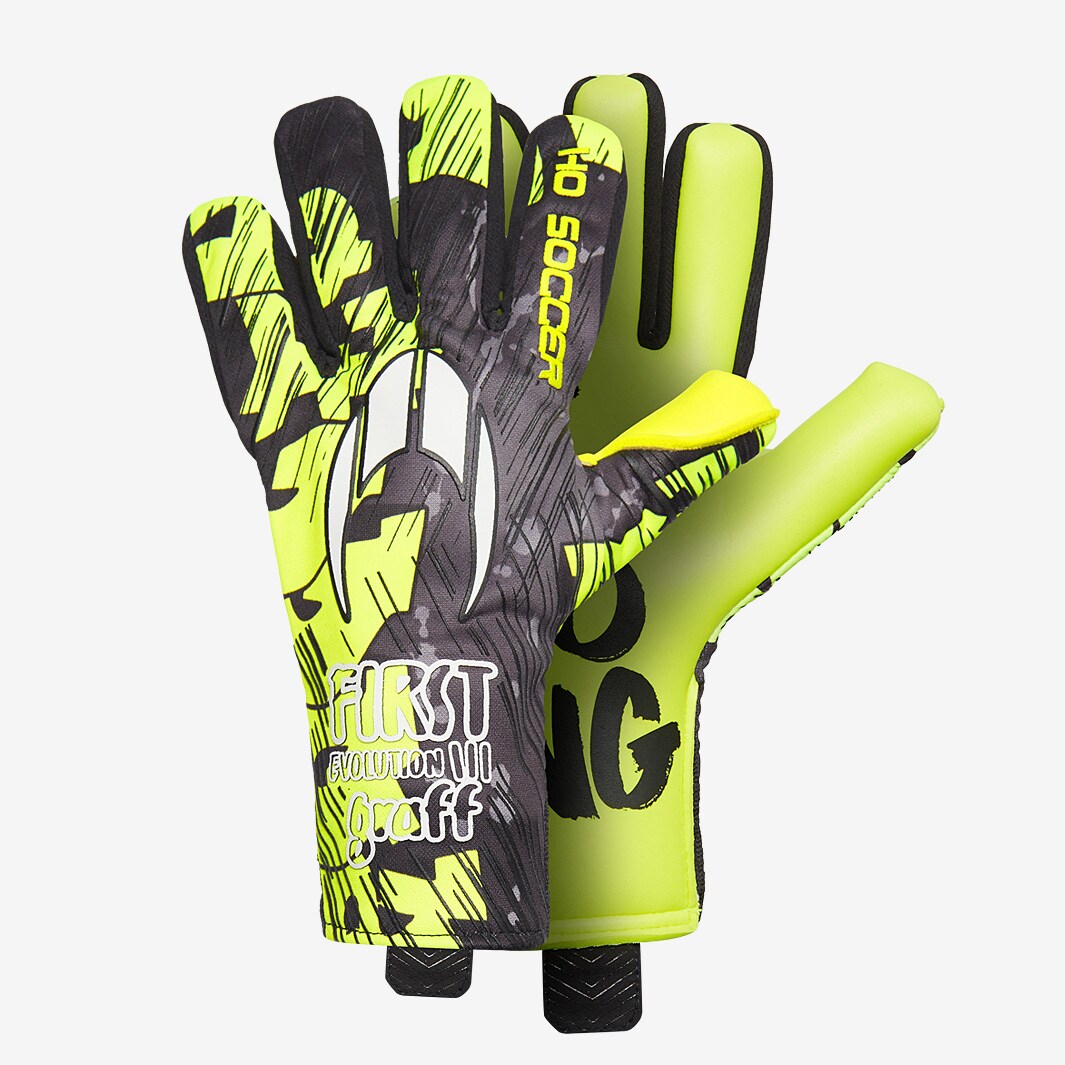 HO First Evolution Graffiti 111 - Creepy Lime - Mens GK Gloves | Pro ...