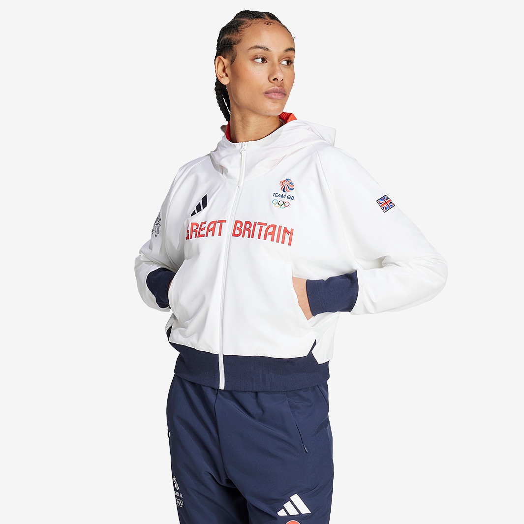 adidas Womens Team GB Podium Jacket - White - Womens Clothing | Pro ...