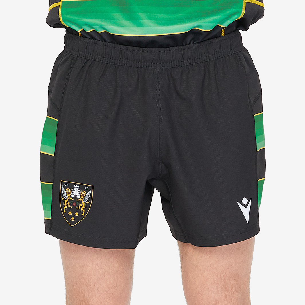Macron Northampton Saints 23/24 Home Shorts - Black - Mens Replica ...