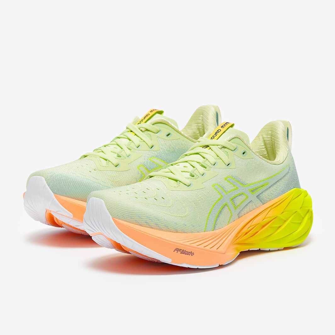 Asics Womens Novablast 4 Paris - Cool Matcha/Safety Yellow - Womens ...