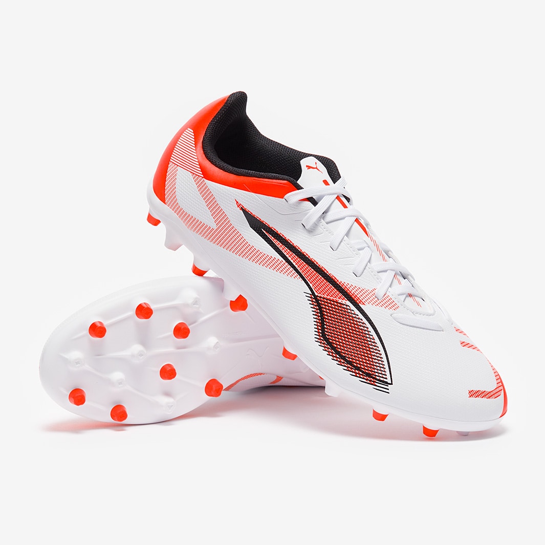 Puma Ultra 5 Play Mixed Ground - Puma White/Puma Black/Glowing Red ...