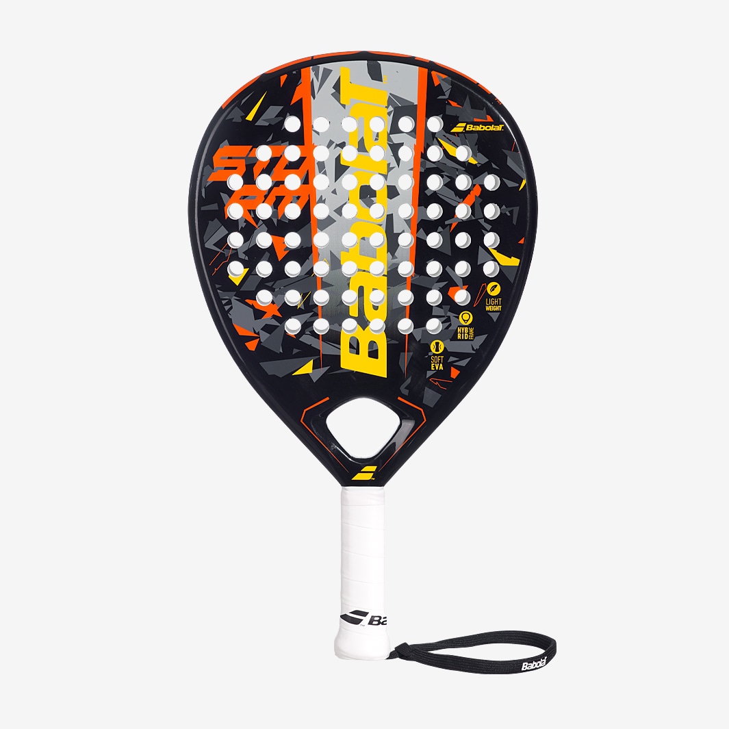 Babolat Storm Padel Racket - Black/White/Yellow - Adult Padel Rackets ...