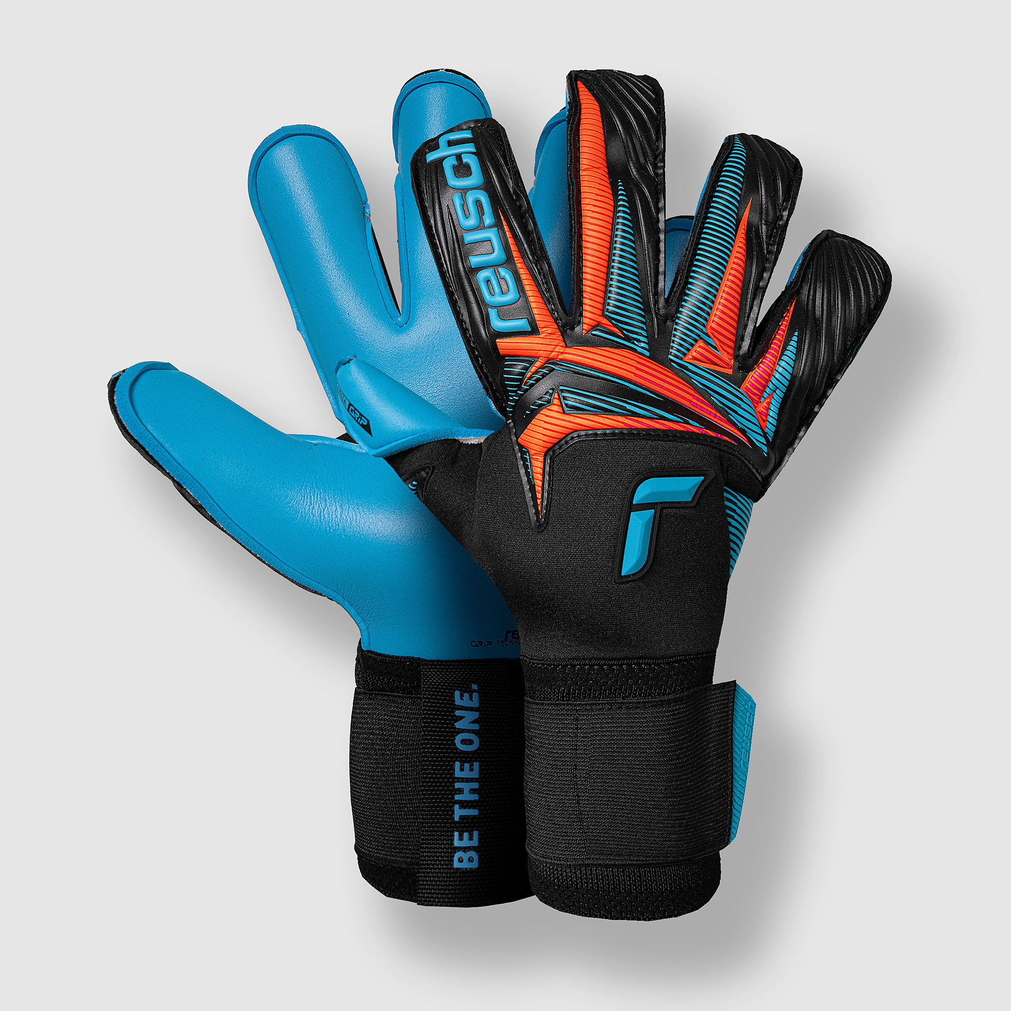 Reusch Attrakt Aqua Evolution GK Gloves - Black/Shocking Orange/Aqua ...