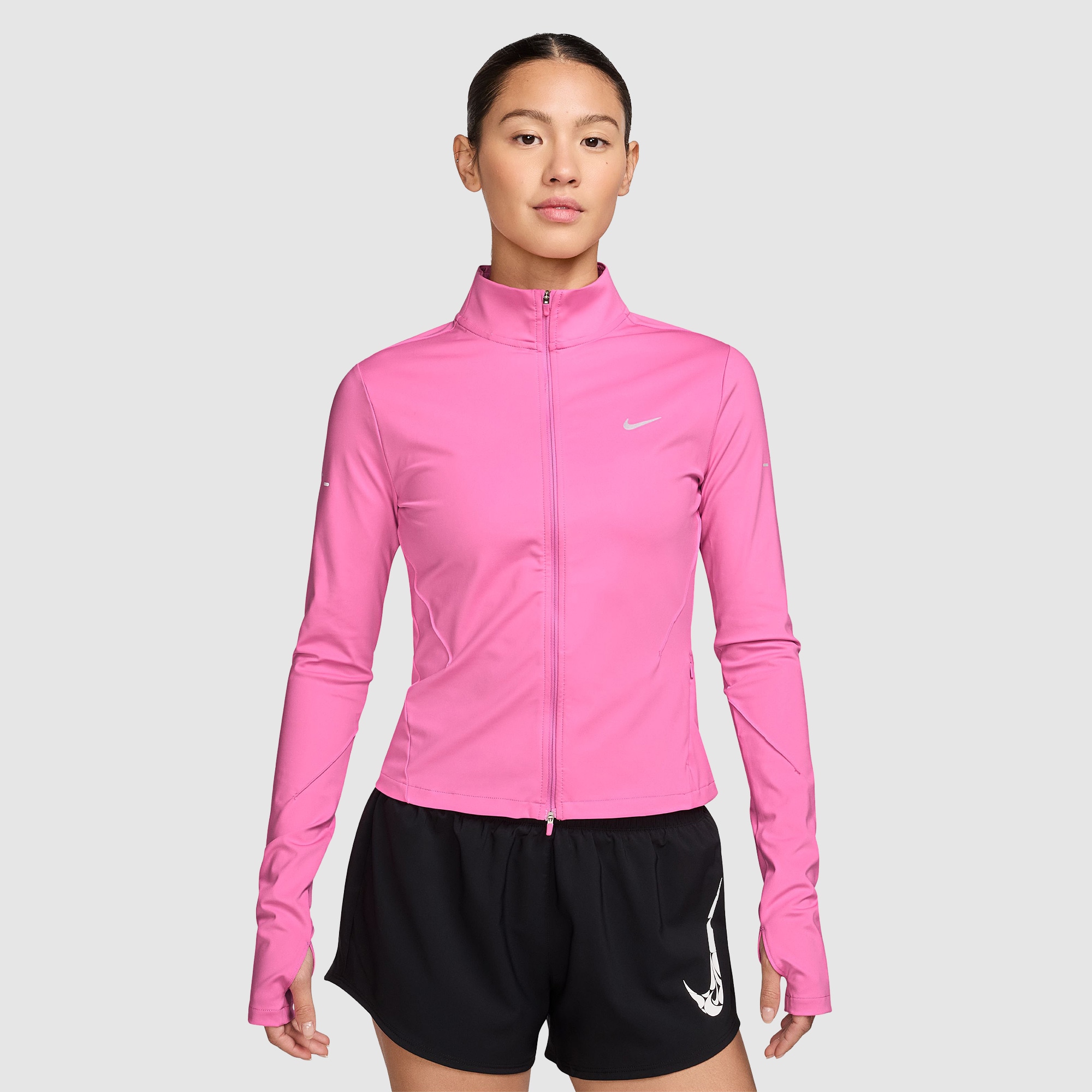Nike Womens Swift Dri-FIT Full-Zip Top - Playful Pink/Reflective Silv ...
