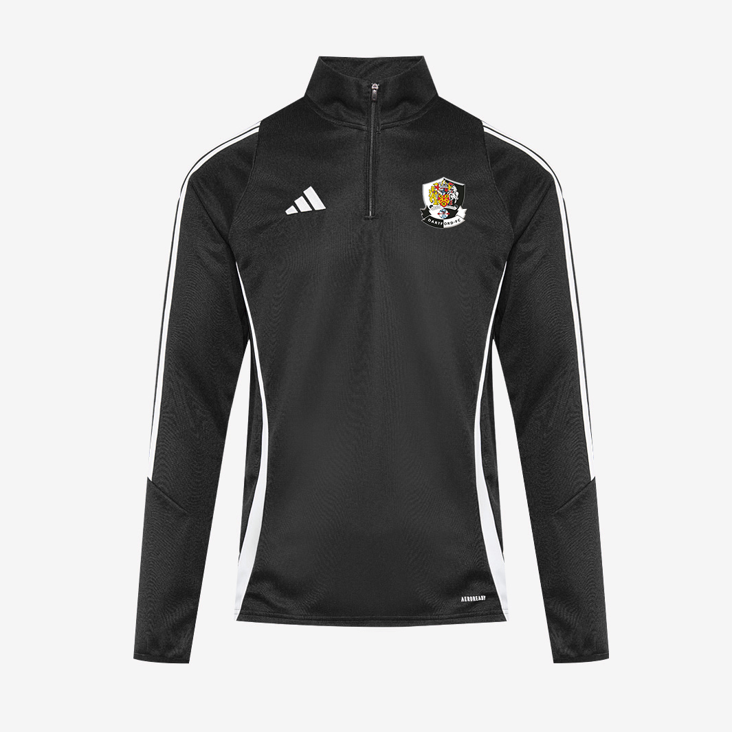 adidas Dartford Youth 1/4 Zip Training Top - Black/White - Partner ...