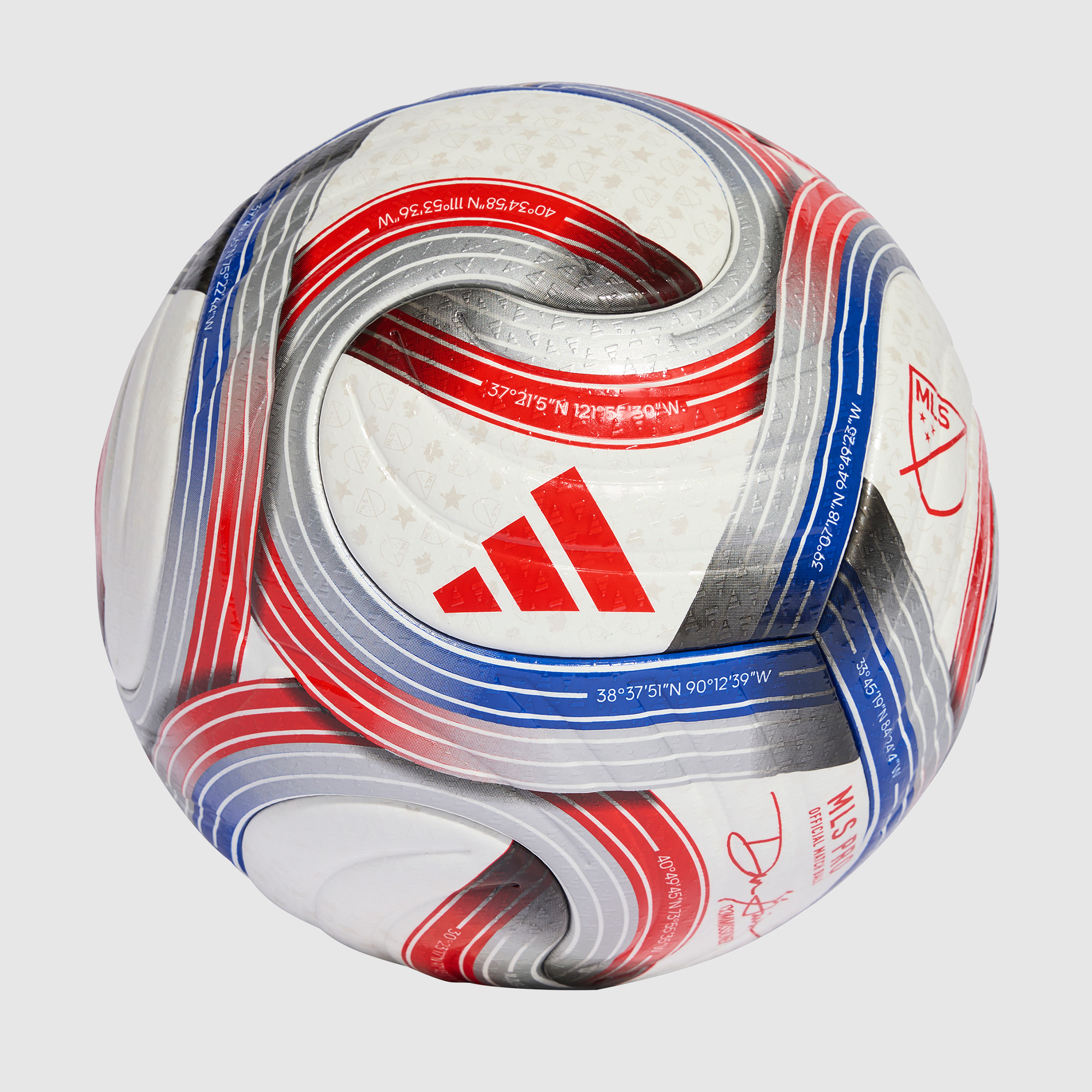 adidas MLS 2026 Pro Football - White/Team Royal Blue/Red/Silver Met ...
