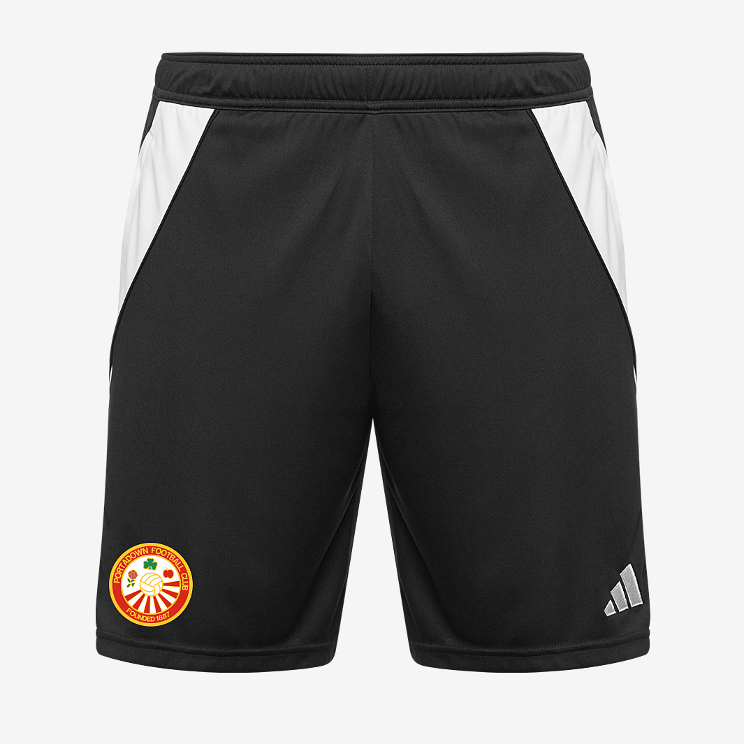 adidas Junior Portadown FC Training Shorts - Black/White - Partner ...