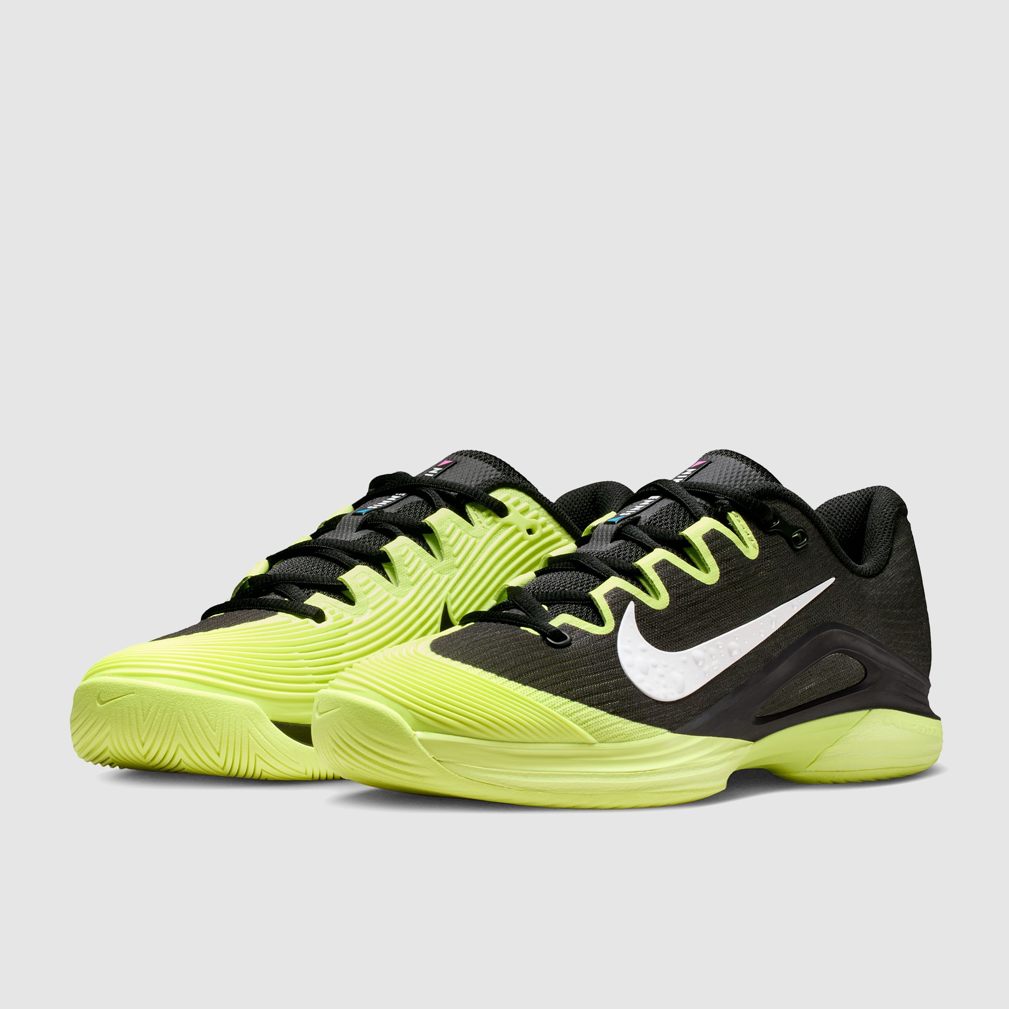 Nike Womens Vapor 12 PRM Tennis Shoes - Black/White/Lt Lemon Twist ...