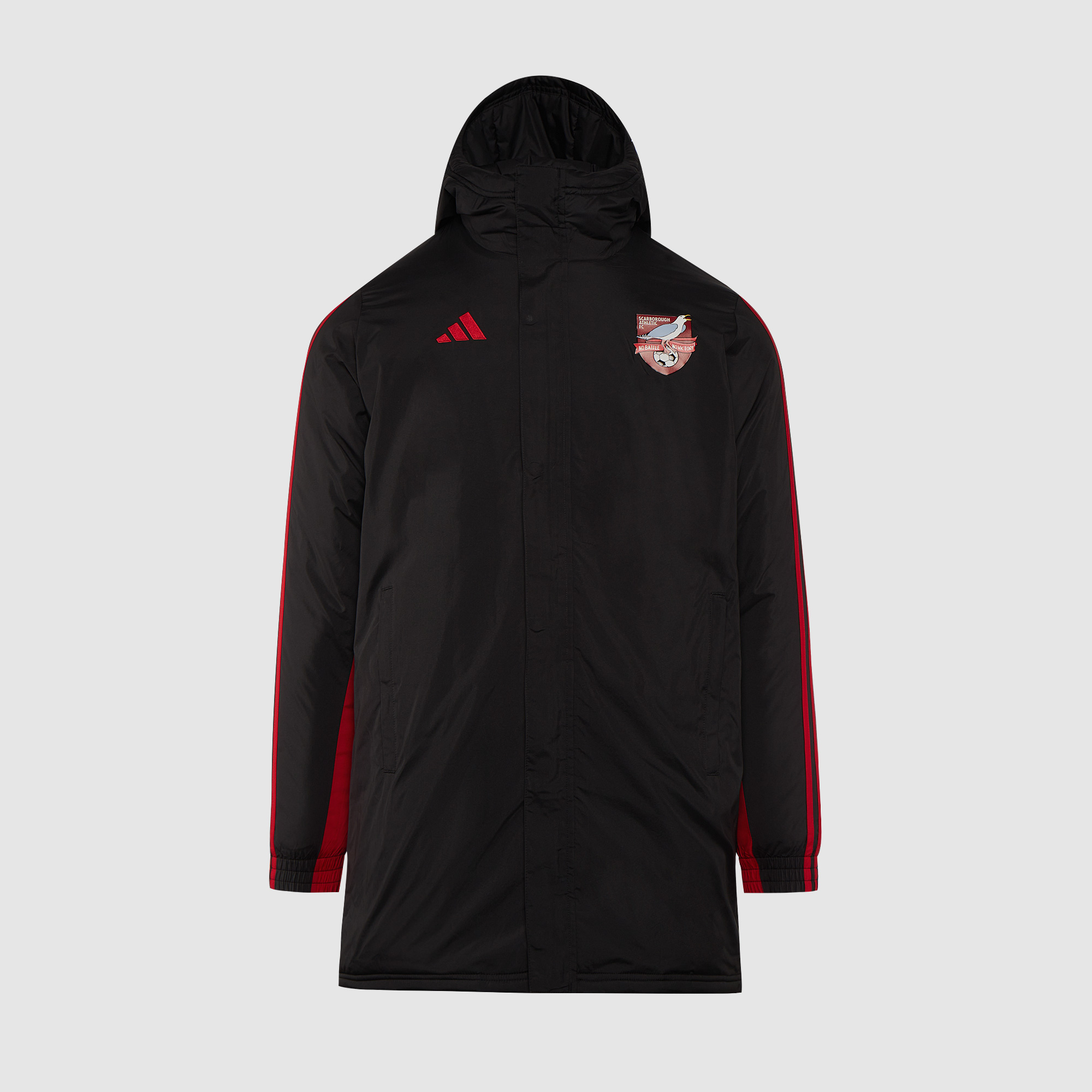 adidas Scarborough Athletic Padded Jacket - Black/Team Power Red - Mens ...