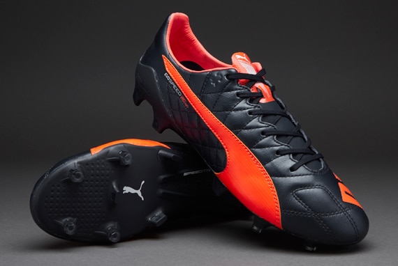 Puma evoSPEED SL Lth FG / Mens Boots / Firm Ground / Total Eclipse/Lava ...