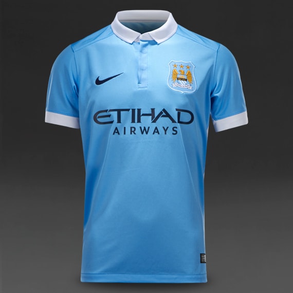 Junior Soccer Jerseys - Nike Manchester City Boys SS Home Stadium ...