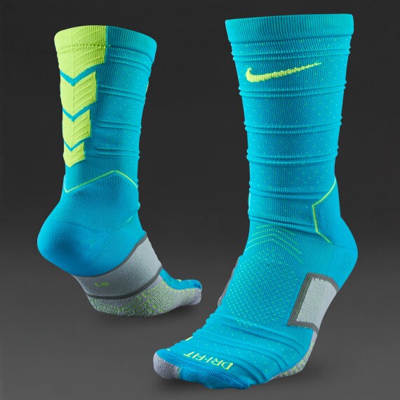 Nike Matchfit Elite Mercurial Socks - Mens Clothing - Blue Lagoon/Volt ...