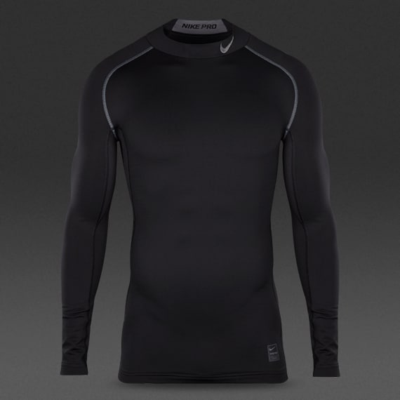 Mens Base Layer - Nike Hyperwarm DF Max Compression Mock - Black/Grey - 659802-010 | Pro:Direct ...