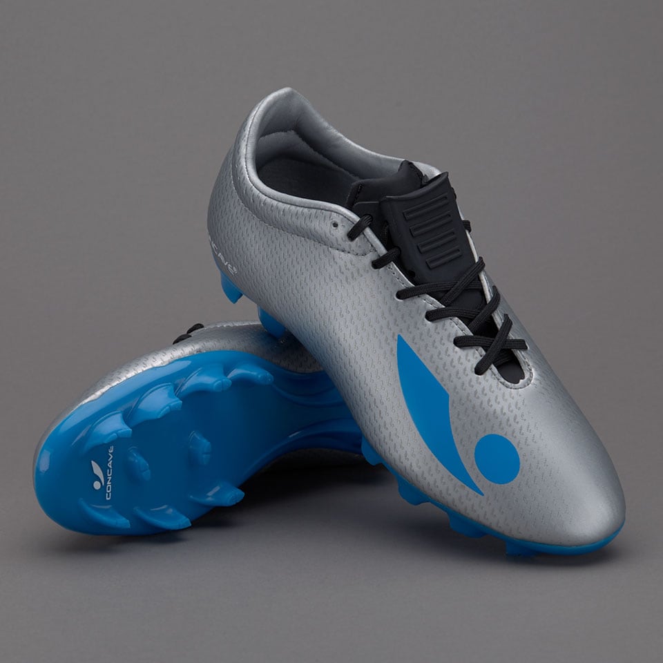 Concave Volt Kids FG - Youths Soccer Cleats - Firm Ground - Silver/Blue