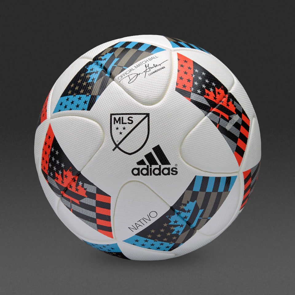 adidas MLS Official Match Ball - Soccer Balls - White/Shock Blue/Black
