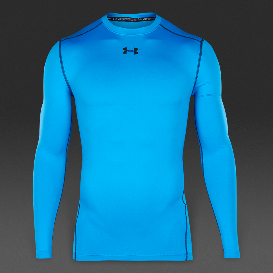 Under Armour ColdGear Crew - Baselayer Clothing - Electric Blue/Black ...